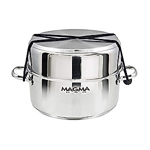 MAGMA Products, A10-362-IND 7 Piece Induction Cook-Top Gourmet Nesting Stainless Steel Cookware Set, Black