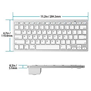 OMOTON Ultra-Slim Bluetooth Keyboard for iPad 10.2(9th/ 8th/ 7th Generation)/ 9.7, iPad Air 4th Generation, iPad Pro 11/12.9, iPad Mini, and More Bluetooth Enabled Devices, White