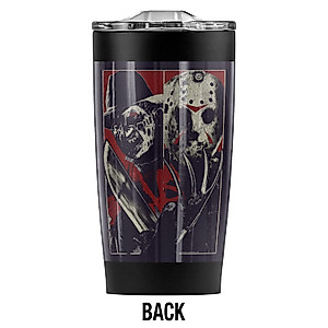 Logovision Freddy vs Jason Versus Stainless Steel Tumbler 20 oz Coffee Travel Mug/Cup, Vacuum Insulated & Double Wall with Leakproof Sliding Lid | Great for Hot Drinks and Cold Beverages