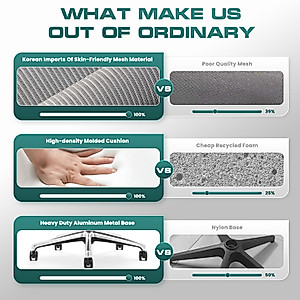 Ergonomic Mesh Office Chair, High Back Computer Executive Desk Chair with Adjustable Headrest and 4D Arms, Slide Seat, Tilt Lock-Dark Grey