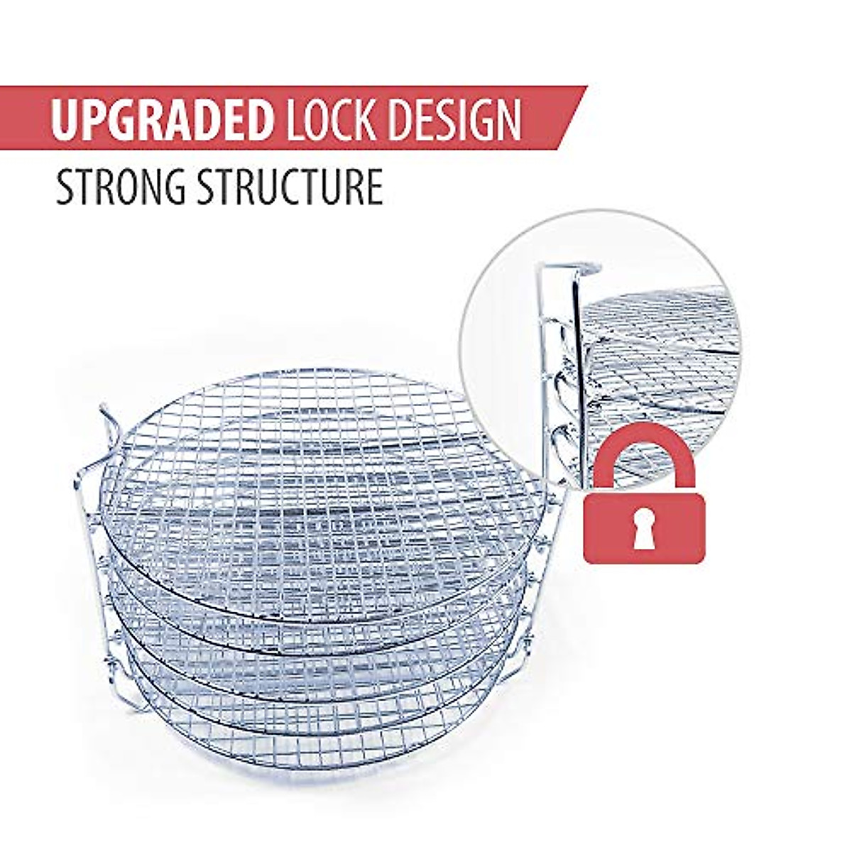 Dehydrator Rack For Ninja Foodi Accesories, Pressure Cooker and Air Fryer 6.5 Quart & 8 Quart - Stainless Steel Cooker Rack With Five Stackable Layers