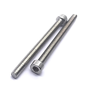 NGe M5 x 60mm Stainless Steel Button Head Hex Socket Cap Screw,Allen Socket Drive,Full Thread,Machine Thread for Full Thread,Shiny Surface,Machine Thread(M5X60MM,25Pcs,Silver)