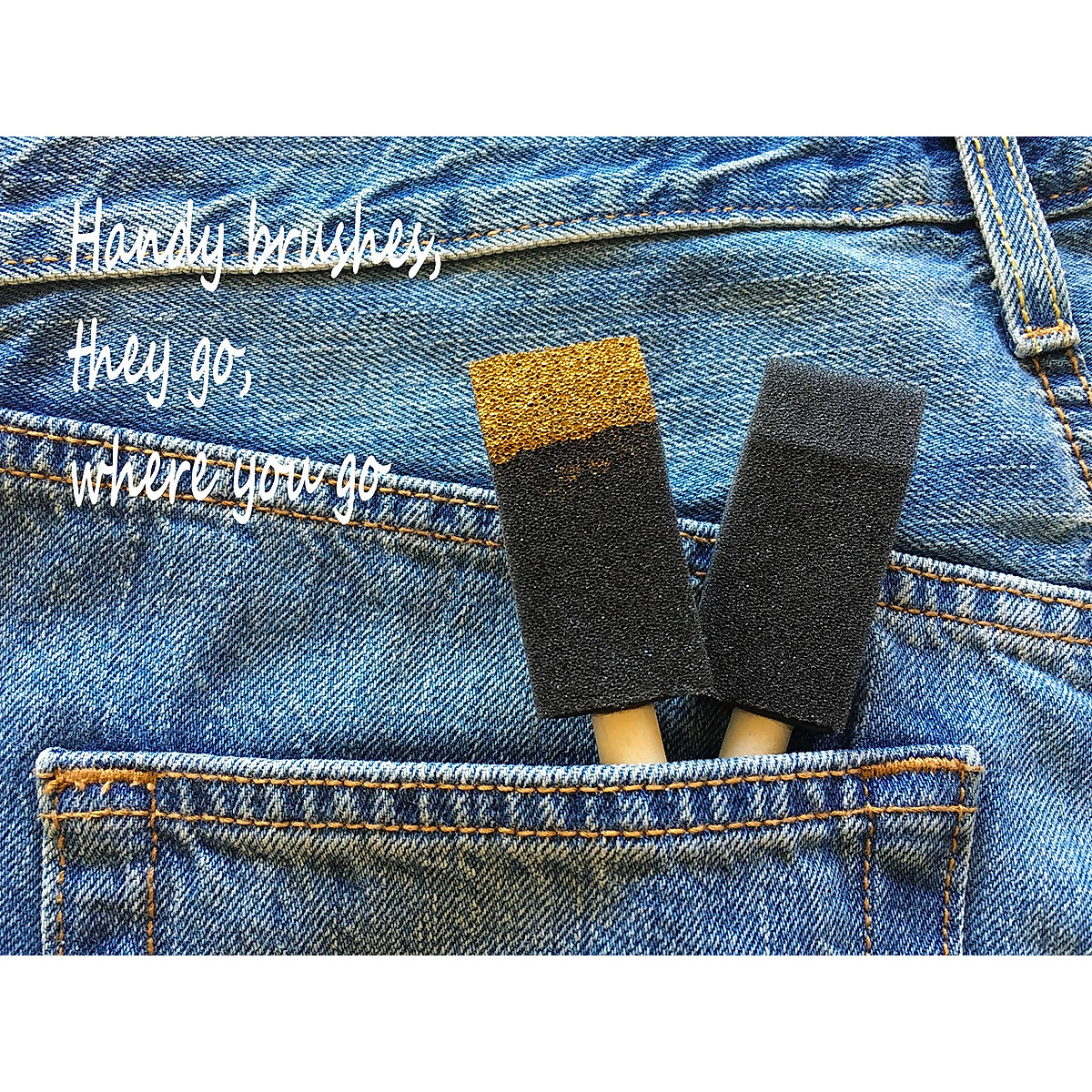 EHOMEA2Z Foam Paint Brushes Set - Versatile Sponge Paint Brush Kit with Sturdy Wooden Handles - Ideal Foam Brushes for Painting, Retouching and Crafts, Assorted Sizes - Foam Brush Collection (10)