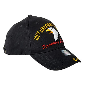 101st Airborne Division Screaming Eagles Embroidered Cap Hat - Adjustable Buckle Closure Black