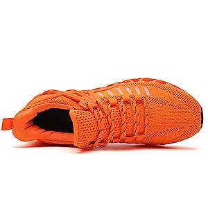 TSIODFO Sneakers for Men Sport Running Shoes Athletic Tennis Walking Shoes Jogging Fashion Sneaker Mesh Breathable Orange Size 8.5