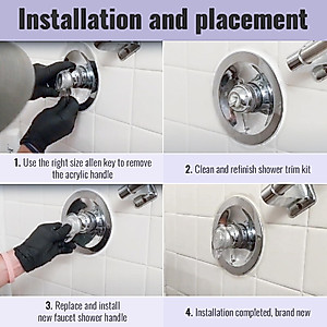 Liberflow Shower Knob Replacement for Sb-170, Shower Faucet Handle Compatible with Valley Single Handle Kitchen, Lavatory, Tub, Bathtub Faucets, Clear Acrylic Handle Replacement