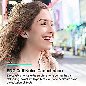 TOZO T9 True Wireless Earbuds ENC 4 Mic Call Noise Cancelling Bluetooth 5.0 Headphones & TOZO W1 Wireless Charger