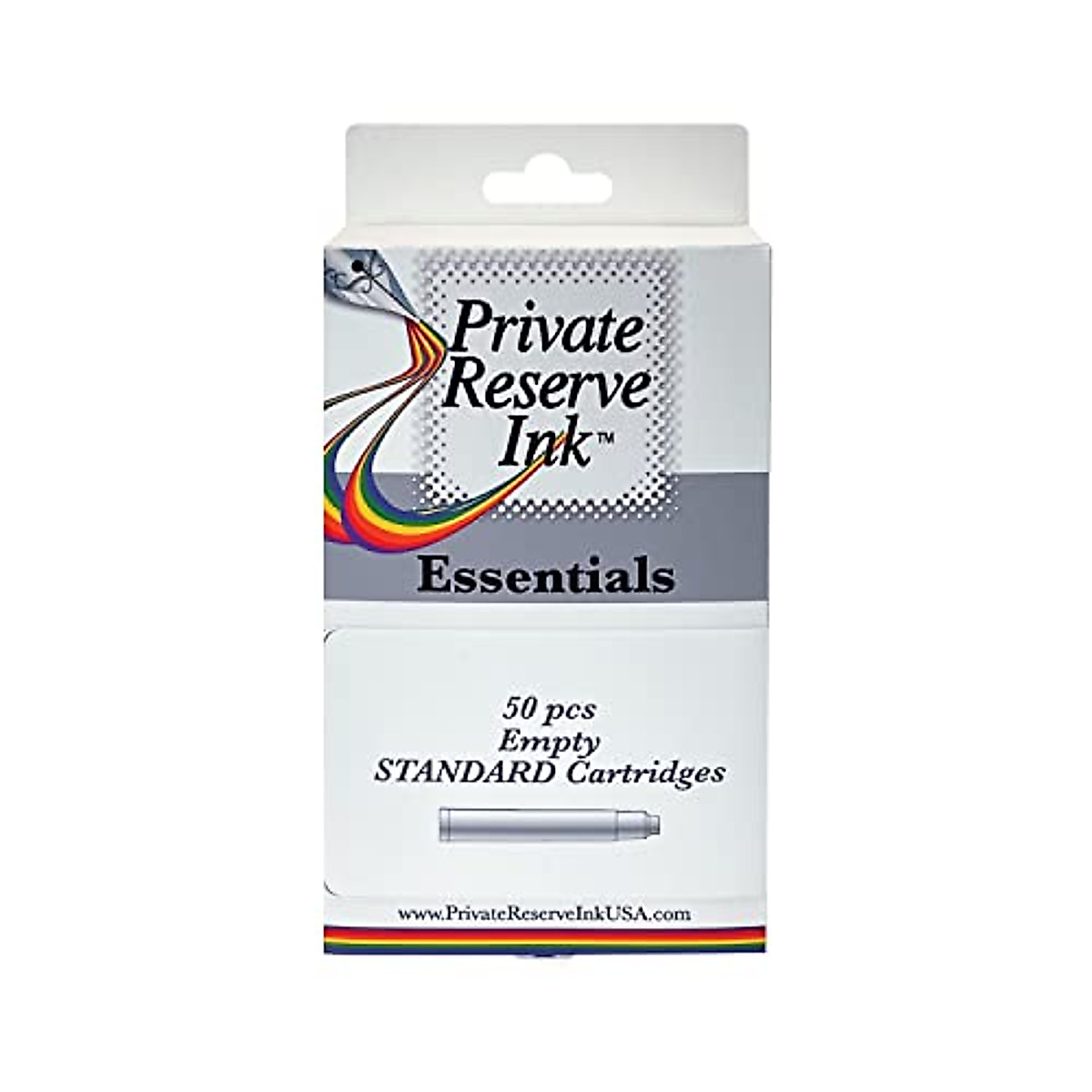 Private Reserve Ink Essentials - Empty STANDARD Cartridges (50 pcs), Clear (PR2)