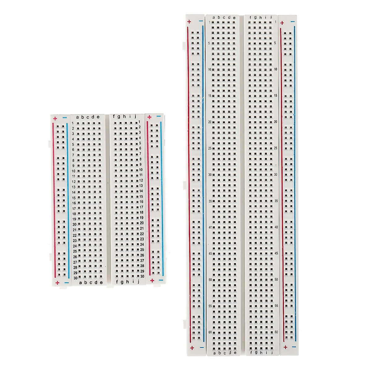 BOJACK 1Pcs 803 Tie points and 1 Pcs 400 Tie Points Solderless Breadboard and 65 Pcs Flexible Breadboard Jumper Wires and 6PCS 170 Points Mini Solderless Breadboard