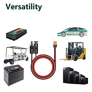 AYECEHI Solar to XT60 Female Connector Cable 12AWG Solar Power Adapter to XT60 Extension Cable for Solar Panel RV Portable Power Station Battery Solar Generator [1m/3.3ft]