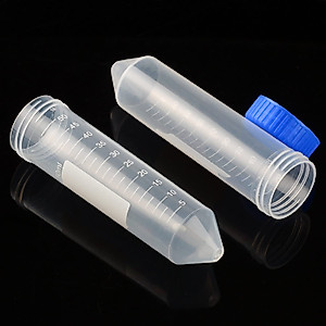FunChem Conical Centrifuge Tubes, Polypropylene Graduated Plastic Conical Test Tube Storage with Screw Cap, 50 mL, Pack of 25