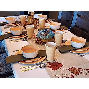 1 Click Bamboo Fiber Salad/Dessert Plates, Set of, Reusable, Durable, Bamboo Tableware for Events/Home/Picnic/Party, Dishwasher safe, for Adults and Kids