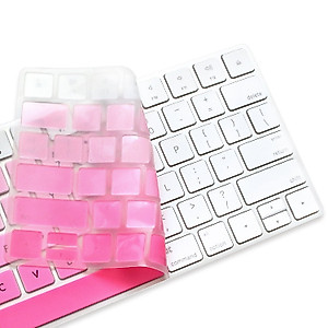 ProElife Ultra Thin Silicone Keyboard Protector Cover Skin for Apple Magic Keyboard & Magic Keyboard 2 (U.S Version, Model: MLA22L/A-A1644, Without Numeric Keypad) (Ombre Pink)