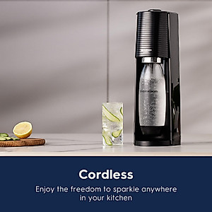 SodaStream Terra Sparkling Water Maker (Misty Blue) with CO2 and Dishwasher Safe Bottle