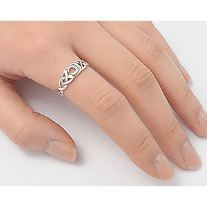 Sterling Silver Women's Celtic Moon Irish Ring Classic 925 Band 6mm Size 6