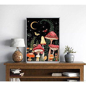 Paint by Number for Adults Beginner, DIY Painting by Numbers Kits for Adults Kids Paint Kits Canvas Gifts Arts Crafts for Home Decor Moon Mushroom Forest Butterfly 16x20 Inch