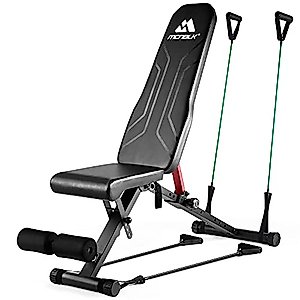 Adjustable weight bench, Foldable Workout Bench with 8+4+3 Angles and Quick Adjustable knob（Automatic Lock) - Weight capacity 650lbs, Easy to assemble