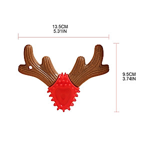 CATSELURRY Chew Playset Dog Chew Toy for Aggressive Chewer Antlers Shape Dogs Dental Chewing Toy Puppy Teething Bone Toy Toothbrush Pet Supply