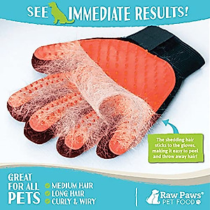 Raw Paws Soft-Tip Pet Grooming Gloves for Dogs & Cats - Cat Deshedding Glove - Cat Gloves for Grooming - Horse Grooming Gloves - Dog Deshedding Glove - Cat Grooming Glove, Dog Brush Glove for Shedding
