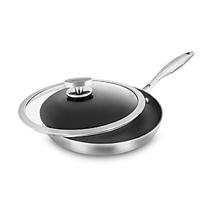 Scanpan CX+ 11" Fry Pan with Glass Lid - Stratanium Plus Nonstick - 5-ply Stainless Steel