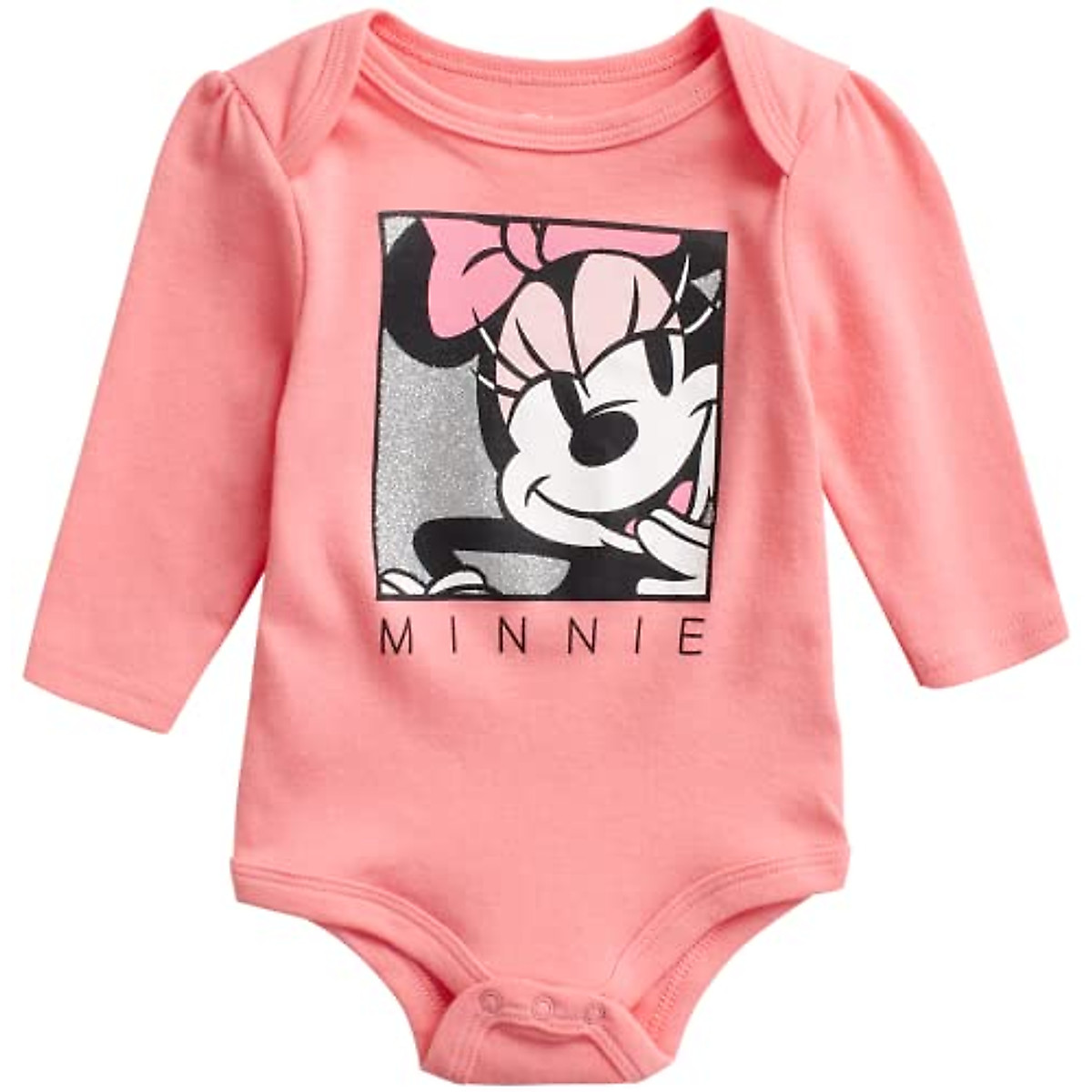 Disney Baby Girls? Minnie Mouse Layette Set - 3 Piece Bodysuit, Pants, and Bib (Newborn), Size 6-9 Months, Rose/Grey