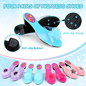 Princess Dress Up Girls Toys, Toddlers Pretend Play, Little Girls Role Play, Kids Jewelry, Princess Accessories Shoes, Girl Toys Age 3 4, Girls Gifts, Birthday Gifts for 3 4 Year Old Girls