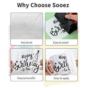 Black Permanent Vinyl - 15 Sheets Glossy Black Adhesive Vinyl 12"x11.8", Black Vinyl for Cricut Permanent Adhesive Vinyl Sheets for Home Decor Car Decal, Glossy & Waterproof Vinyl Paper for Cricut