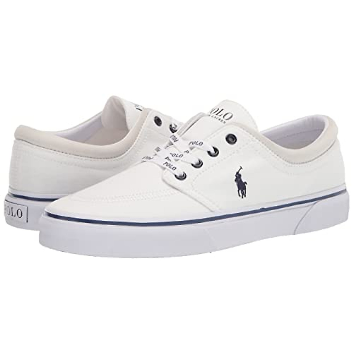 POLO RALPH LAUREN Men's Faxon X Sneaker, White/Newport Navy Pp, 11 M US