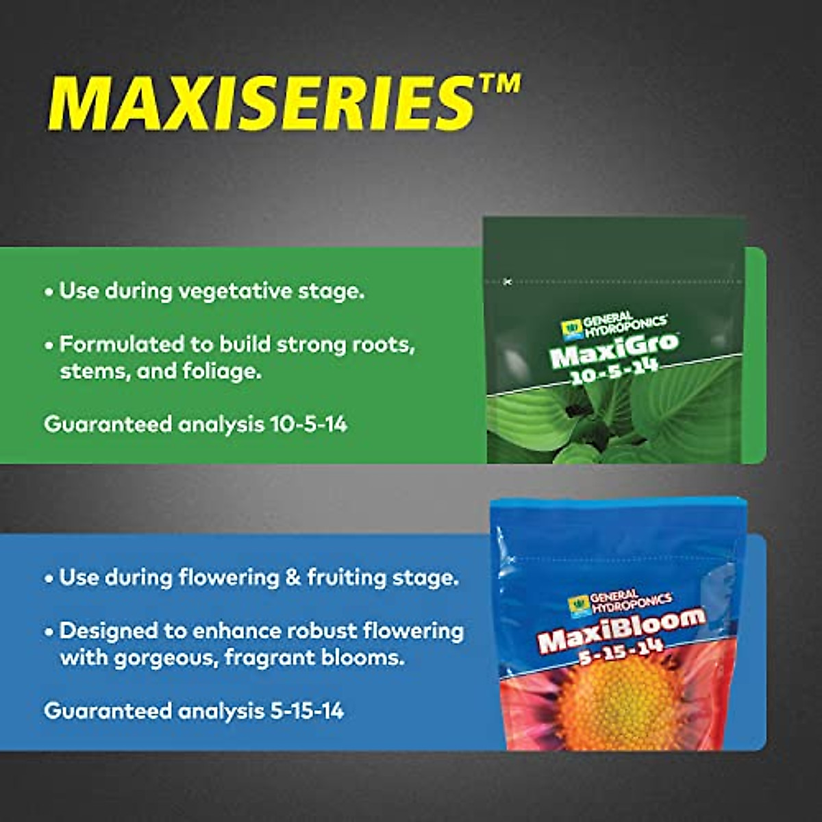 General Hydroponics MaxiGro Plant Food For Vigorous Growth, 2.2 lb