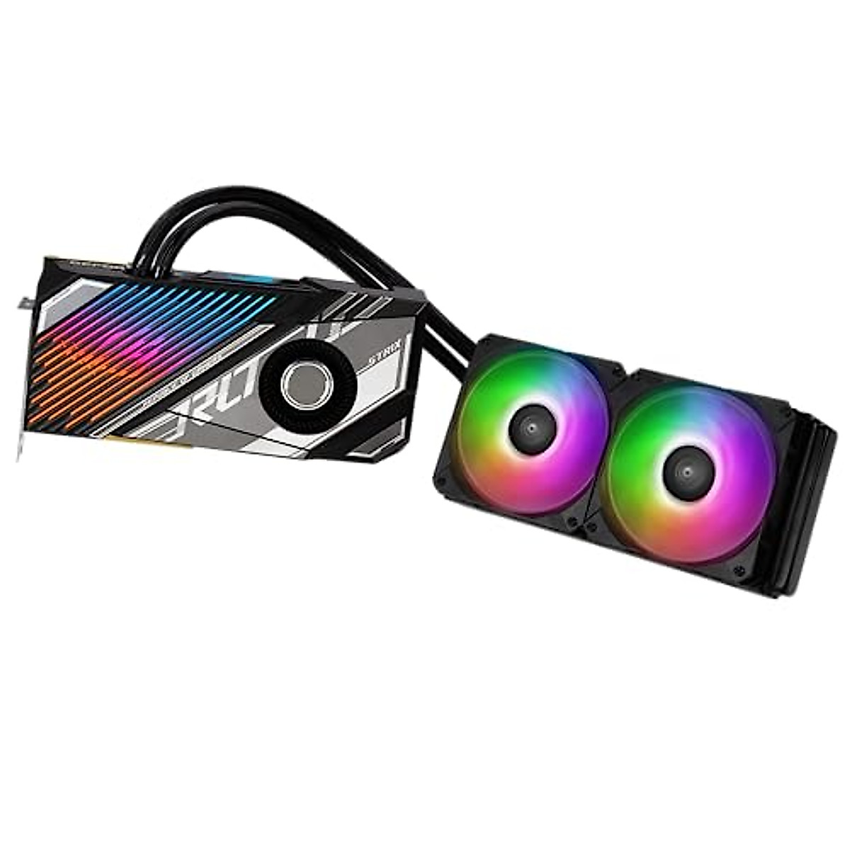 ASUS ROG Strix LC NVIDIA GeForce RTX™ 4090 OC Edition Gaming Graphics Card (PCIe® 4.0, 24 GB GDDR6X, HDMI® 2.1, DisplayPort™ 1.4a, Full-Coverage Cold Plate, 240 mm Radiator, 560mm tubing)