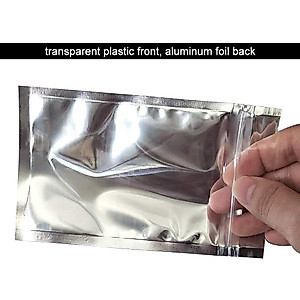 100 Pack Mylar Bags - 3.3x5.5 Inch Packing Pouch Bags Resealable Clear Zip Lock Food Storage Bags, Food Safe Plastic Aluminum Material - Silver