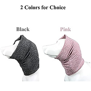 QIYADIN Pet Soft Snoods for Dogs, Quiet Ears Muffs Thunder Hat for Dog, Calming Dog Hood for Noise Protection, Anxiety Relief Head Wrap Ear Cover for Dog and Cats (Medium, Black)