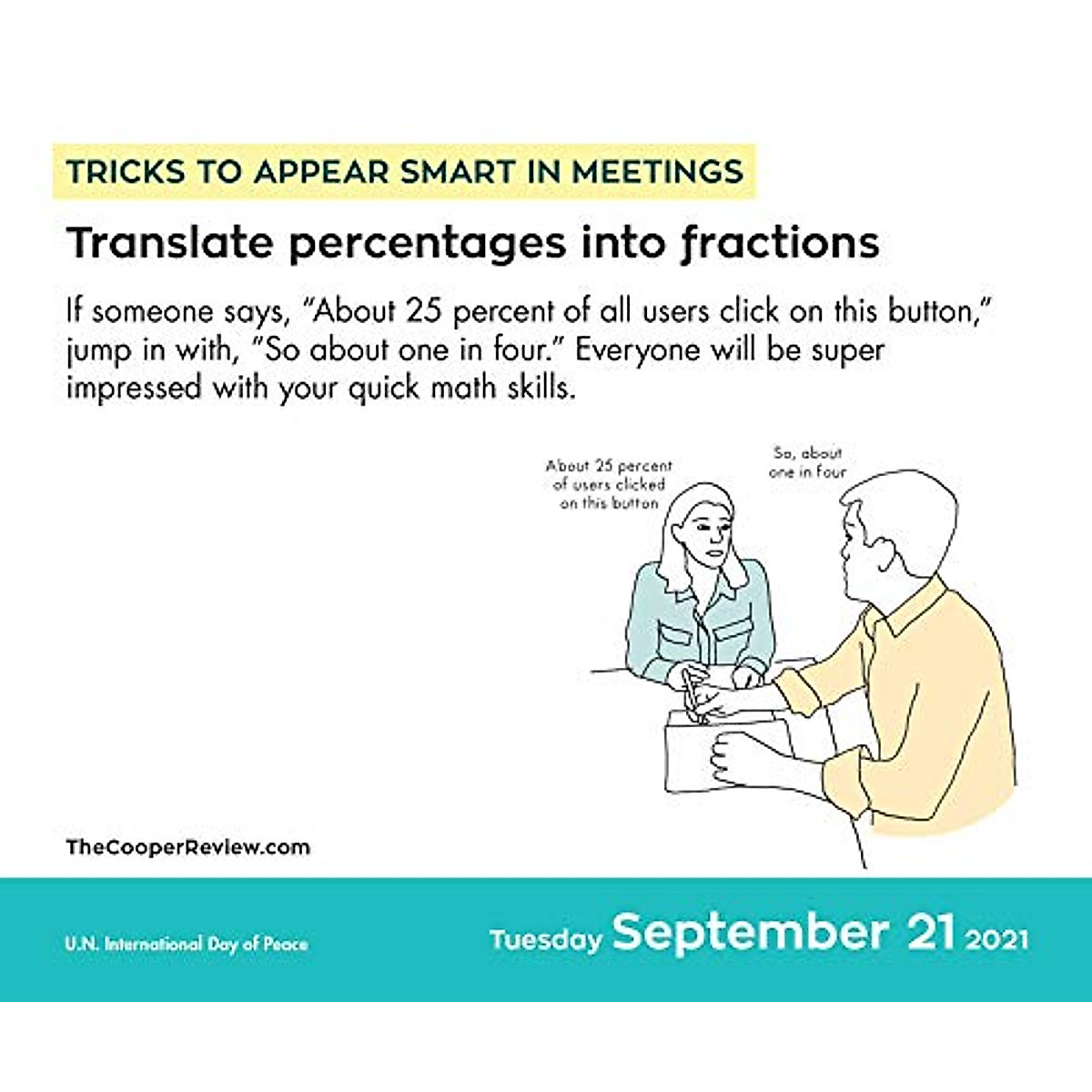 Tricks to Appear Smart in Meetings 2021 Day-to-Day Calendar