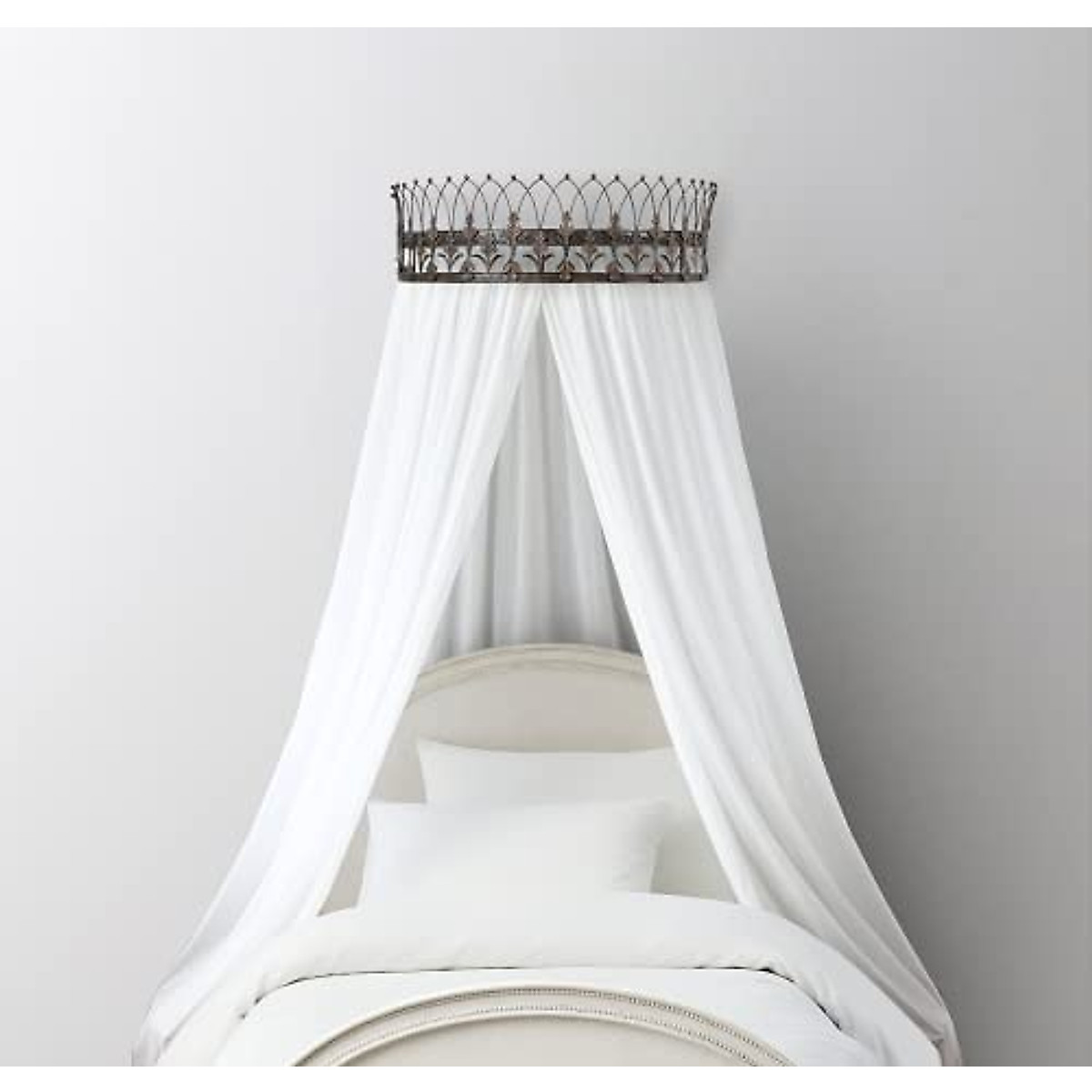 Creative Co-Op Elegant Metal Curtain Crown, Rust