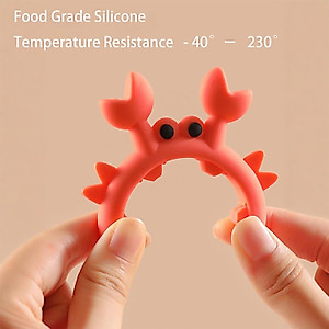 Crab Spoon Holder,Creative Crab Shaped Silicone Spatula Rack,Universal Crab Silicone Spatula Holder Anti-overflow Clip,Multifunctional Spatula Holder Anti Scalding Overflow Kitchen Gadgets (Red 4)