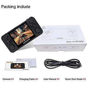 Retro Game Console, Portable Handheld Video Game Console, RG350P, IPS HD Screen, 32GB Memory Card, 2500mAh Battery with 2500+ Classic Games