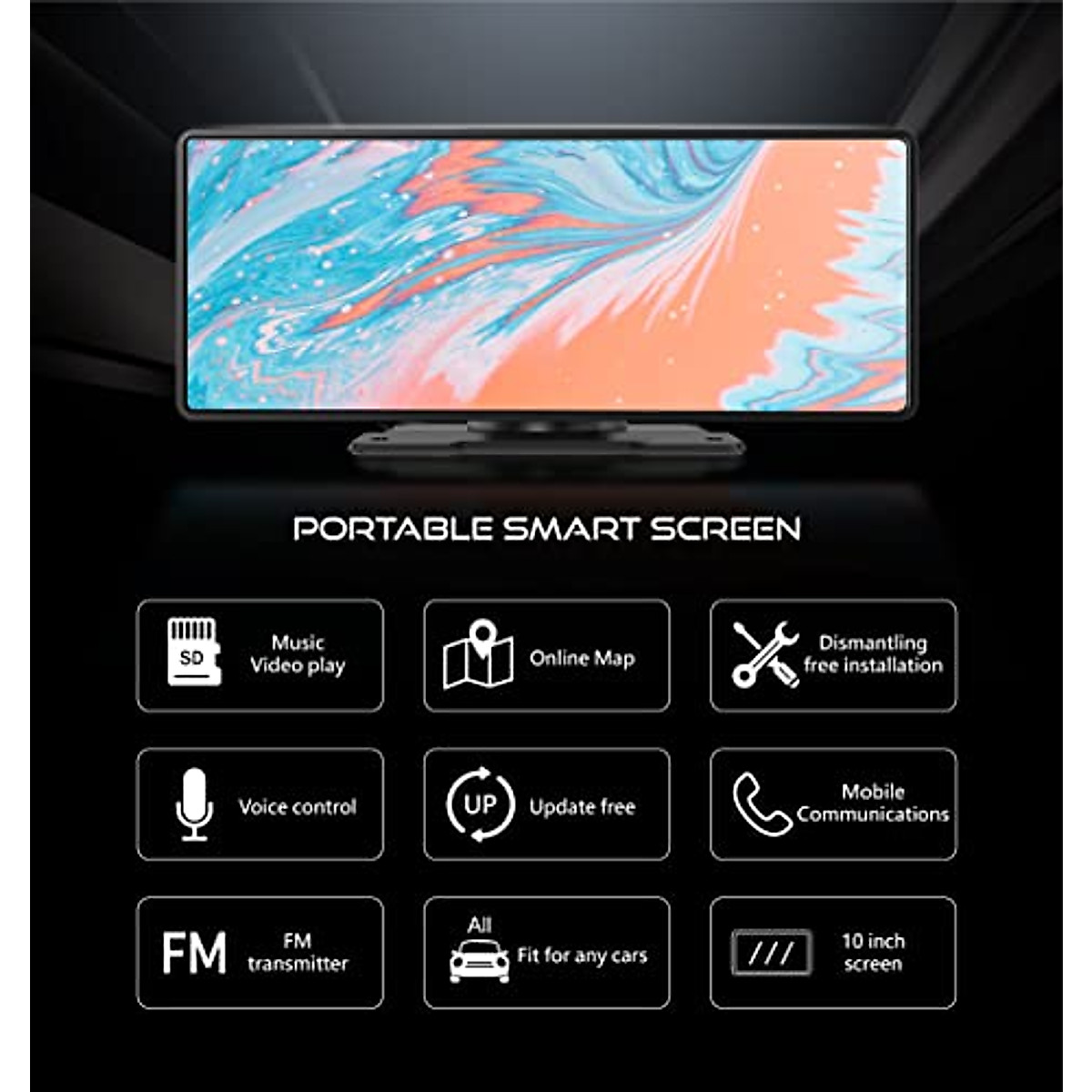 Coral RX10 Newest 10.26-inch Wireless Carplay/AirPlay & Android Auto/Cast Navigation Infotainment Car Stereo, Supporting Bluetooth, AUX, FM Transmitter & All Cars Trucks (RX10)