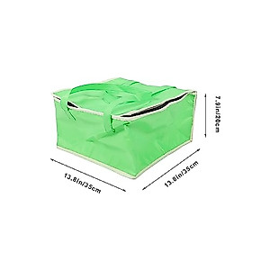 Pizza Thermal Bag Insulated Reusable Grocery Bag Food Bag Cooler Bag Food Warmer Bag Pizza Bags Thermal Food Carrier for Hot and Cold Food Green Zip Ties Outdoor