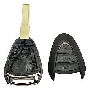3 Buttons Replacement Key Fob Cover Case fit for Porsche 911 Cayman Boxster Carrera GT Remote Key Fob Shell (3Buttons)