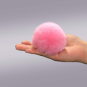 Cityelf Cute Faux Rabbit Fur Ball Pom Pom Keychain Car Key Ring Handbag Tote Bag Pendant Purse Charm (Pink)