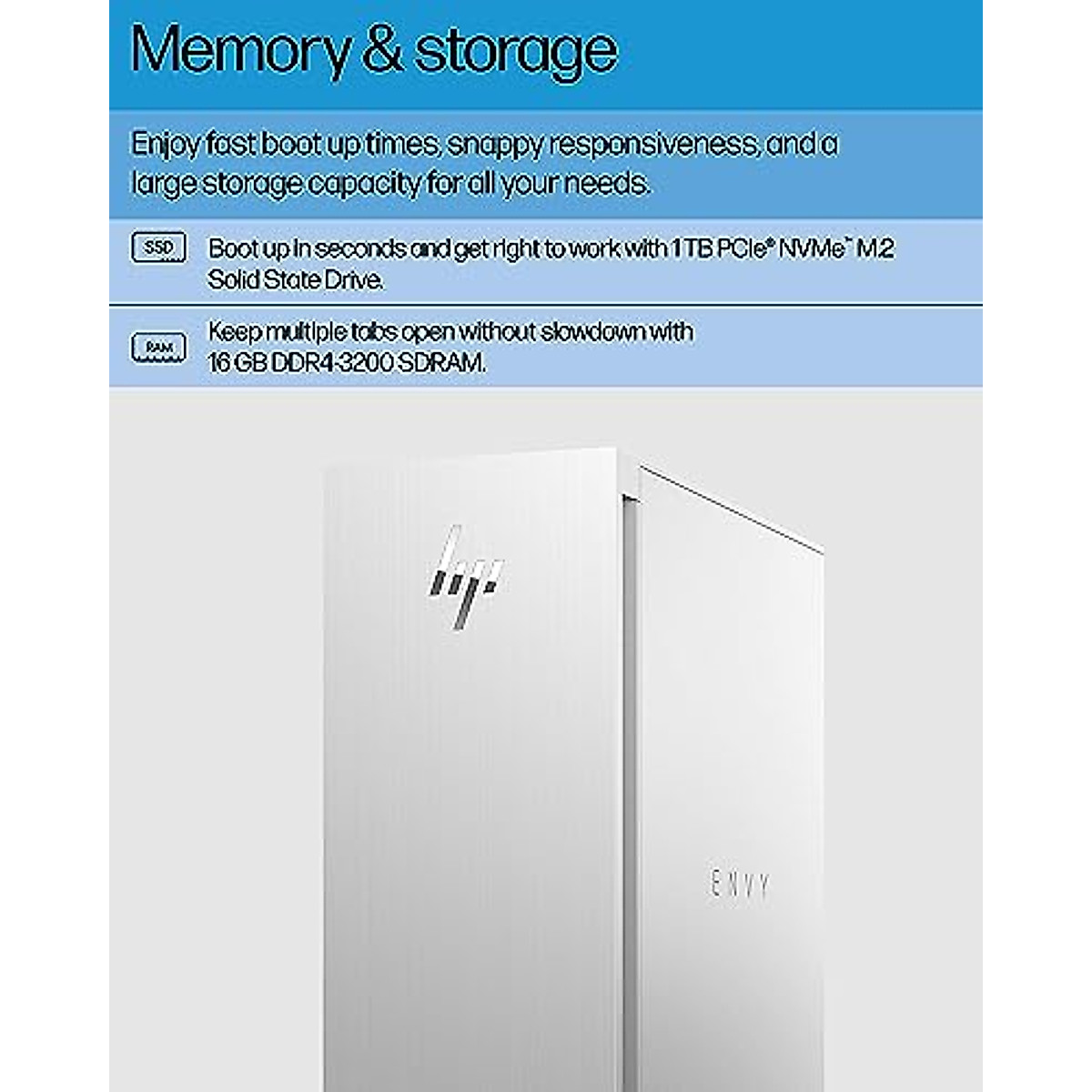 HP Envy Desktop Bundle PC, NVIDIA GeForce RTX 3070 Graphics,12th Generation Intel Core i9 Processor, 64 GB SDRAM, 2 TB SSD, Windows 11 Home OS, Wi-Fi & Bluetooth