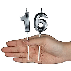 Black 11th & 1st Birthday Candles for Cakes, Number 11 Glitter Candle Cake Topper for Party Anniversary Wedding Celebration Decoration