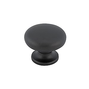 Richelieu Hardware BP486900 Gatineau Collection 1 3/8-inch (35 mm) Matte Black Modern Cabinet and Drawer Mushroom Knob for Kitchen, Bathroom, and Furniture