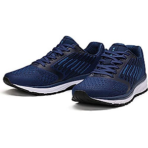Joomra Mens Tennis Shoes Arch Support Trail Running Sneakers Navy Blue Size 9.5 Lace Cushion Man Jogger Runner Comfortable Walking Jogging Sport Footwear 43