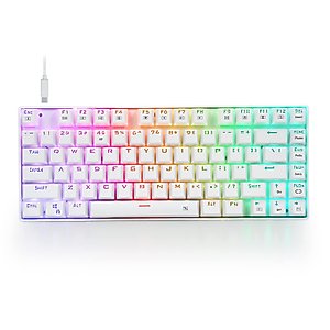 chuangquan Wireless Mechanical Gaming Keyboard, 2.4G/Wired 81 Keys Keyboard, Blue Switches Hotswap, RGB Backlit, High Battery Lasting, for PC Mac