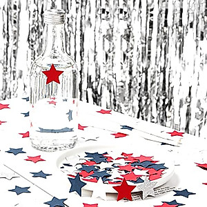 Red-White Blue-silver Patriotic-Decorations Star Confetti - 300pcs Graduation 2023 4th Fourth of July Decorations  Paper Confetti Olympics Party Decor Men Boys Birthday Table Decor Panduola