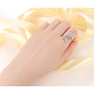 Alphm S925 Sterling Silver Spider Ring for Women Witch Rings Jewelry Gift