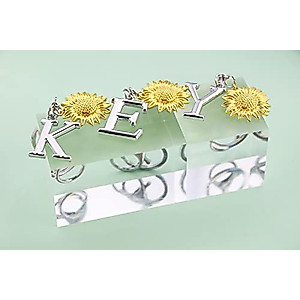 Silver Letter B Keychain for Women Men Purse Handbags Metal Alphabet Initial Letter Key Ring Keychain