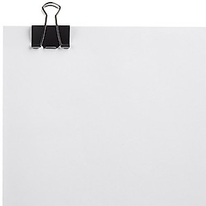 Amazon Basics Binder Paper Clips, Medium Clip (Small Box), 24 Count, 2 Pack of 12, Black