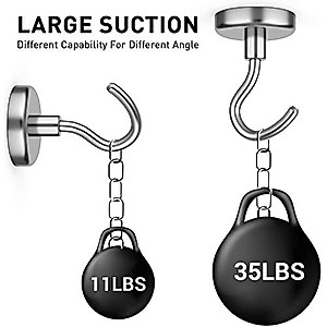 WAKUSEI Magnetic Hooks 25 lbs for Kitchen, Refrigerator, Towels, Grill, Tool Box, Office, Wall Mounting or Outdoor Hanging, 12 Packs